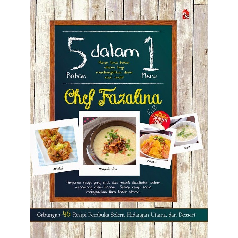 BUKU RESIPI - 5 BAHAN DALAM 1 MENU [RESEPI CHEF FAZALINA] | Shopee Malaysia