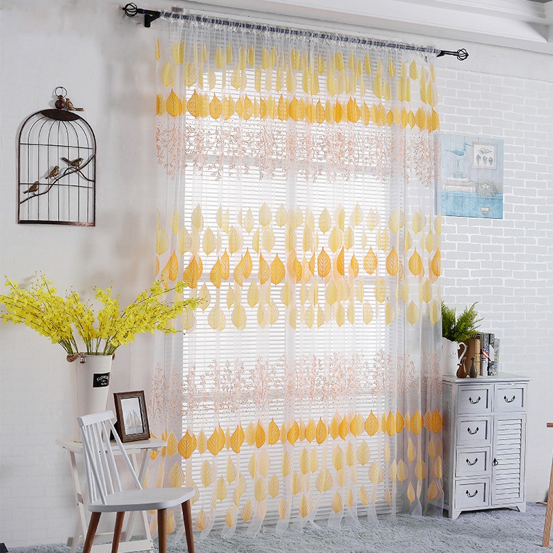 [FREE HOOK] Langsir Jarang Corak Daun / Leaf Pattern Sheer Curtain Rod ...