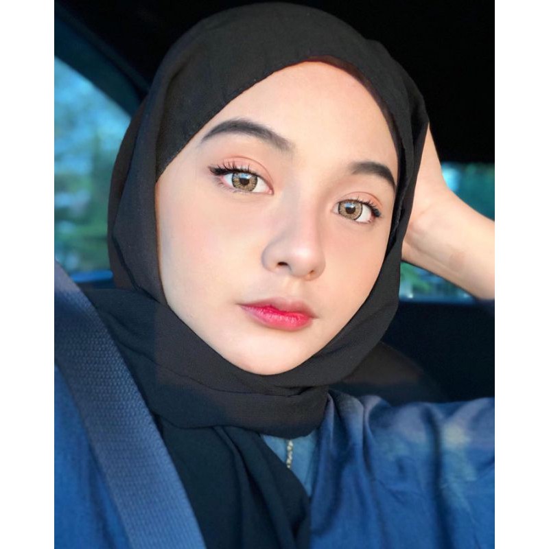 READY STOCK All Black Plain Shawl Hitam Heavy Chiffon Korea Hijab ...