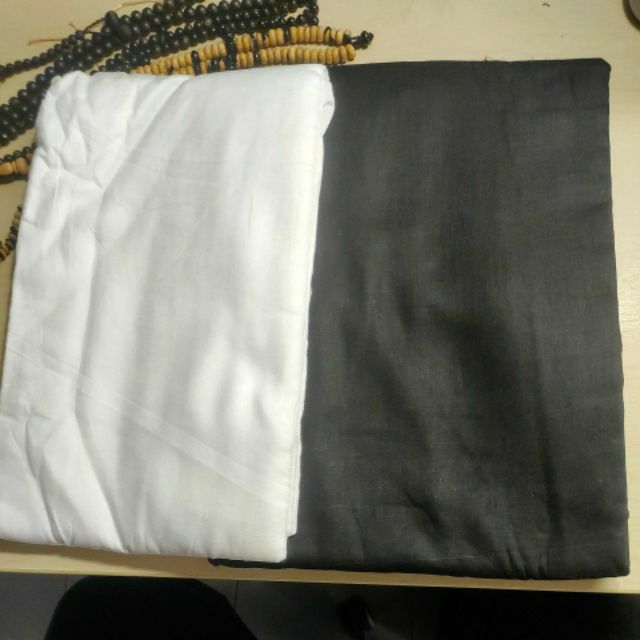 Serban cotton putih/ hitam kain khusus 12 hasta /6 meter plain tiada ...