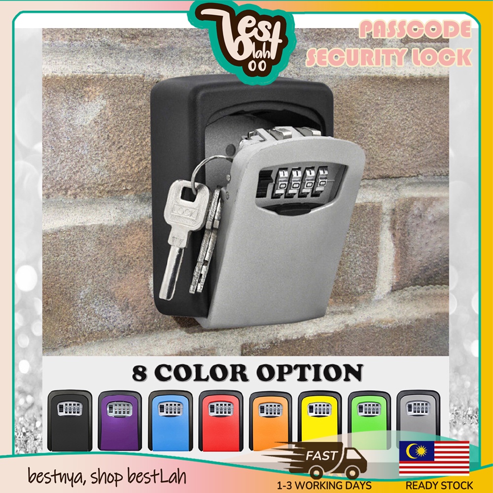 BESTLAHH Key Storage Box Wall Mounted Outdoor Safe Box Numbering Lock ...