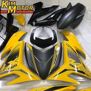 COVERSET Y15 V1 V2 ORIGINAL VELOZI MXKING KUNING YELLOW MATT GREY ...