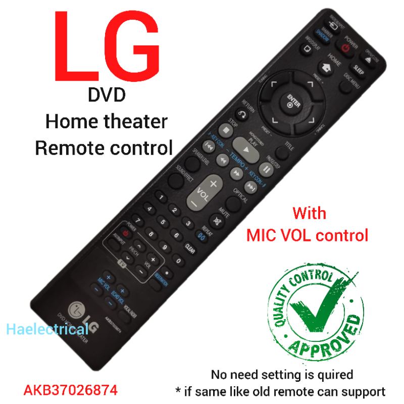 LG dvd home theater remote control AKB37026874 | Shopee Malaysia
