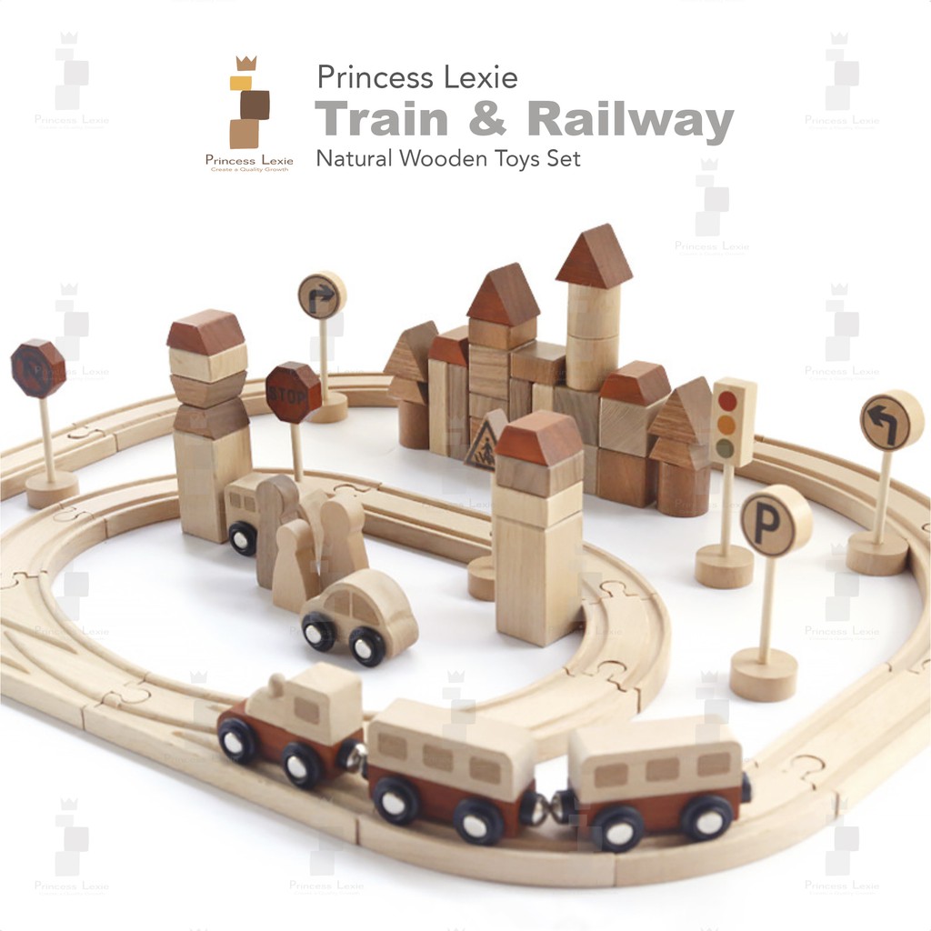 Princess Lexie Wooden Train & Railway Set | Small World Play Traffic ...