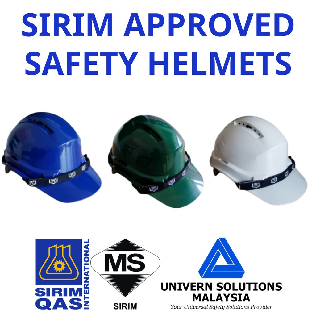 SIRIM Certified Safety Helmet comes with Ratchet Suspension & Chinstrap ...