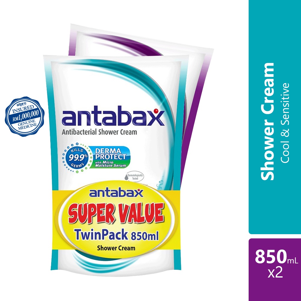 Antabax Antibacterial Shower Cream Refill Pack (850ml x 2s) (Various ...
