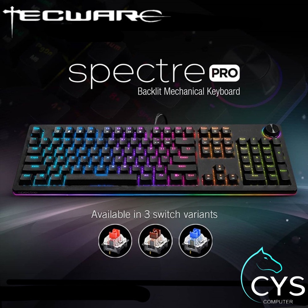 TECWARE SPECTRE PRO RGB BACKLIT MECHANICAL SWITCH (RED / BLUE / BROWN ...