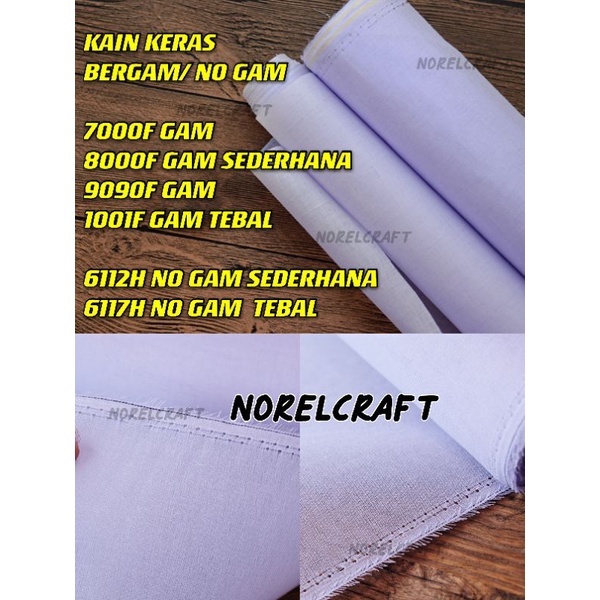 [1METER]KAIN KERAS BERGAM/ KAIN KERAS TANPA GAM/ INTERLINING ...