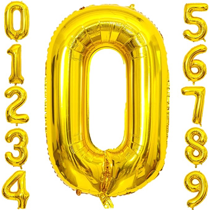 40 inch Gold Large Numbers jumbo Birthday Party Decorations Helium Foil ...