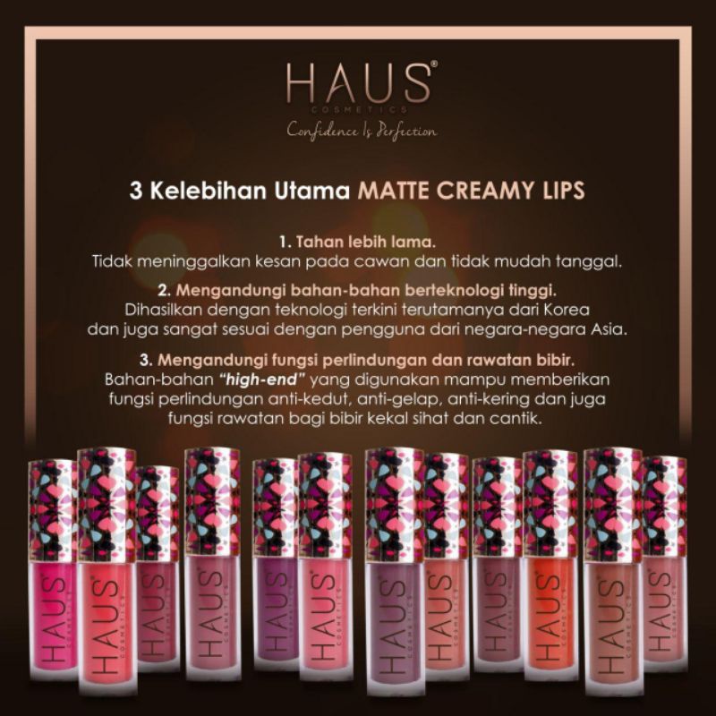 HAUS Cosmetics Matte Creamy Lips | Shopee Malaysia