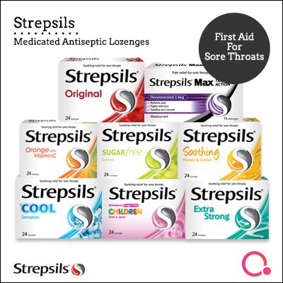 Strepsil 24's Sore Throat Lozenges Original, Vitamin C, Honey Lemon ...