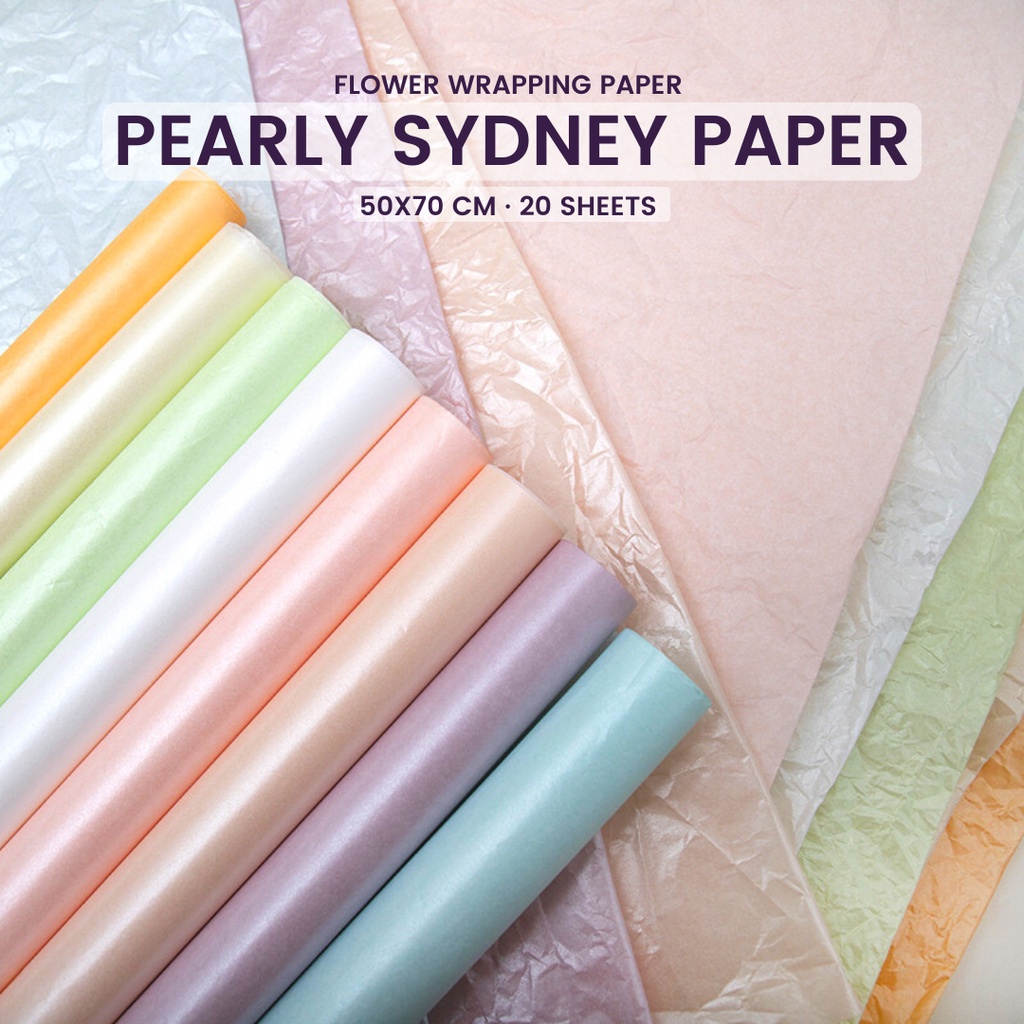 [20 Sheets] 50x70cm 26G PEARLY SYDNEY PAPER Flower Wrapping Paper ...