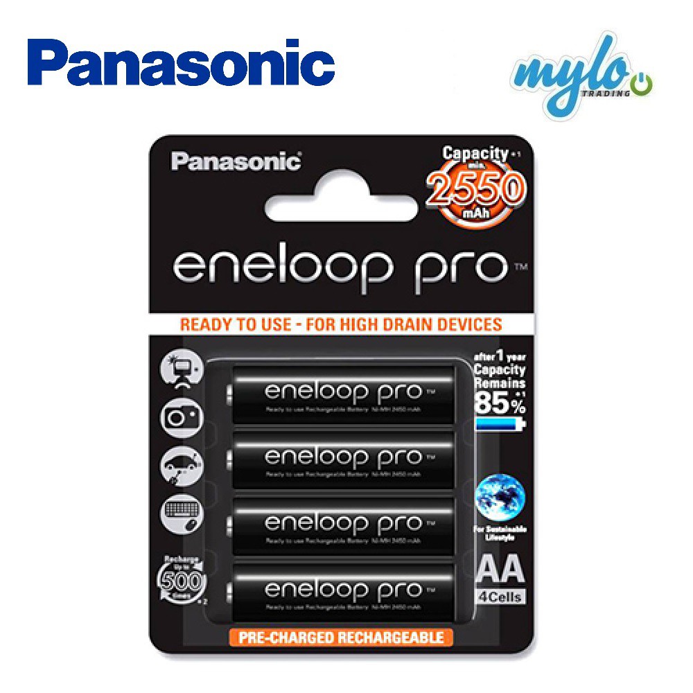 Panasonic Eneloop Pro Aa Rechargeable Nimh Batteries 1 2v 2550mah