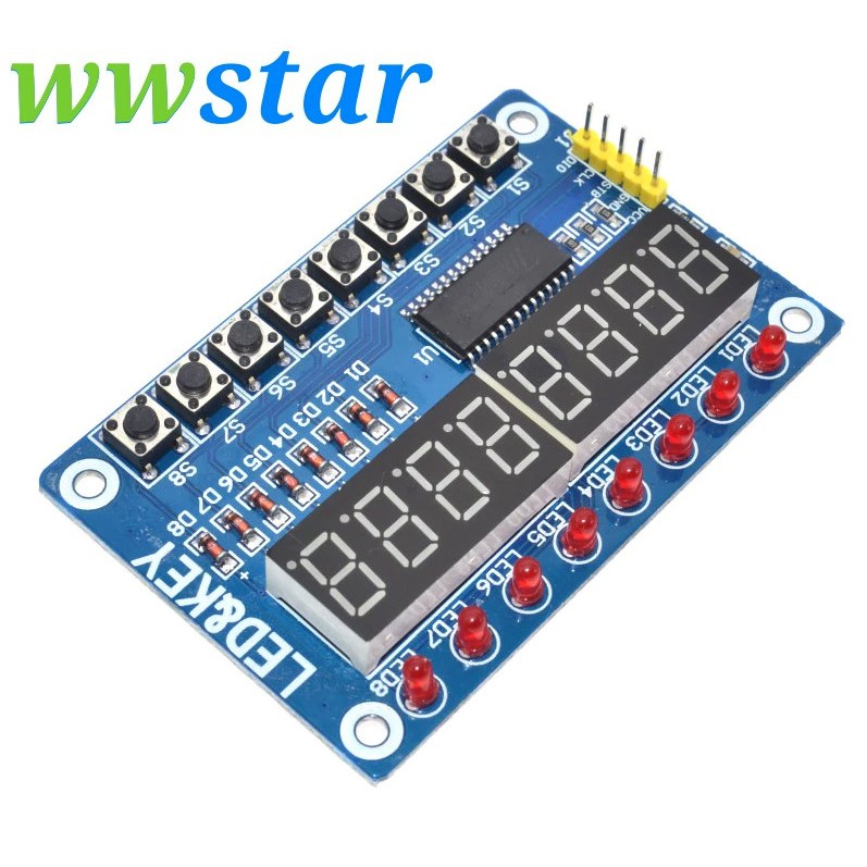 TM1638 Key New 8-Bit Digital LED Tube Display For AVR Arduino | Shopee ...