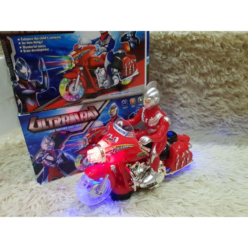 Superhero electric lighting sounds Ultraman with motorcycle | Shopee ...