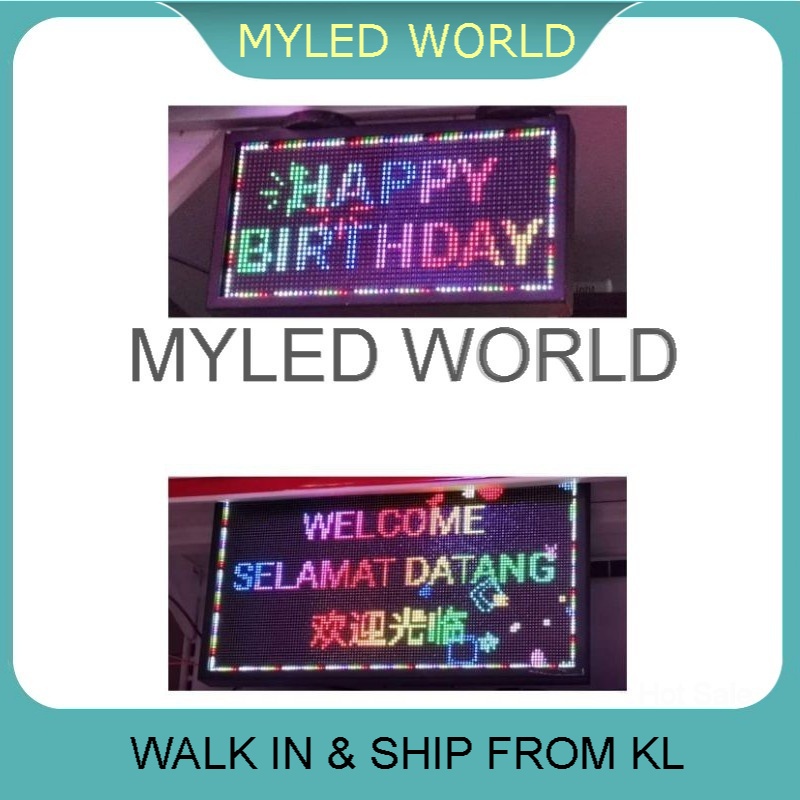 Portable Led Display Sign Board Running Message Full Color Wifi Setting ...