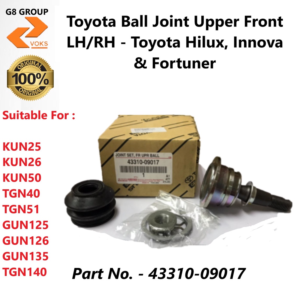 Toyota Ball Joint Upper Front ( RH/LH ) - Toyota Hilux, Innova ...