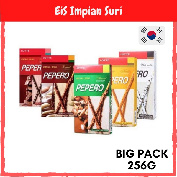 Xmas Sales Lotte Pepero Big Pack 5 Flavours Chocolate 256g