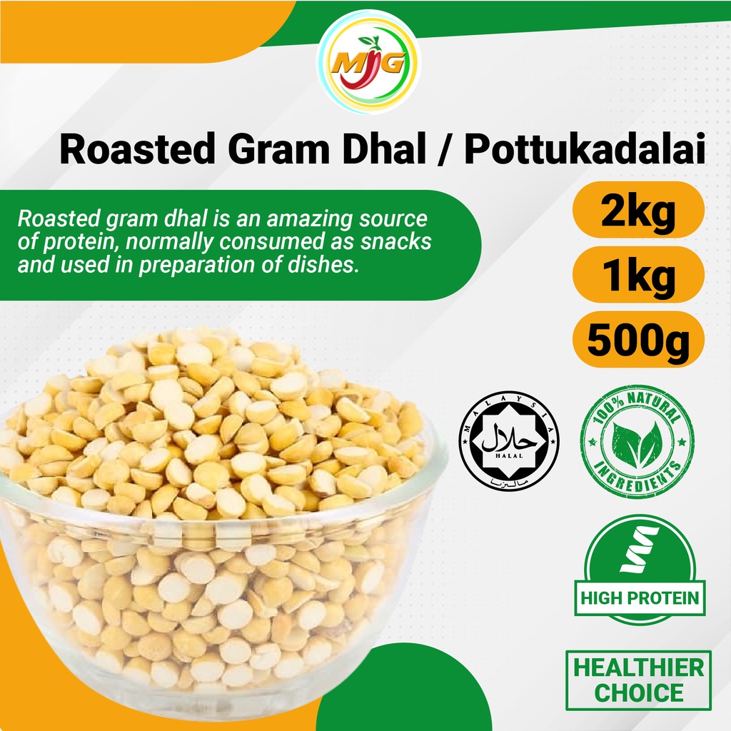 Ez Bizy Roasted Gram Dhal / Pottukadalai / Pottu Kadalai - 2kg/1kg/500g ...