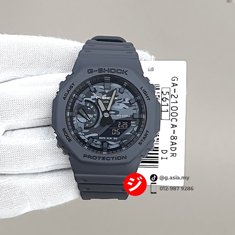 G SHOCK GA-2100 GA-2100CA GA-2100CA-8A GA-2100CA-8ADR Tmj Camou Kelabu | Shopee Malaysia
