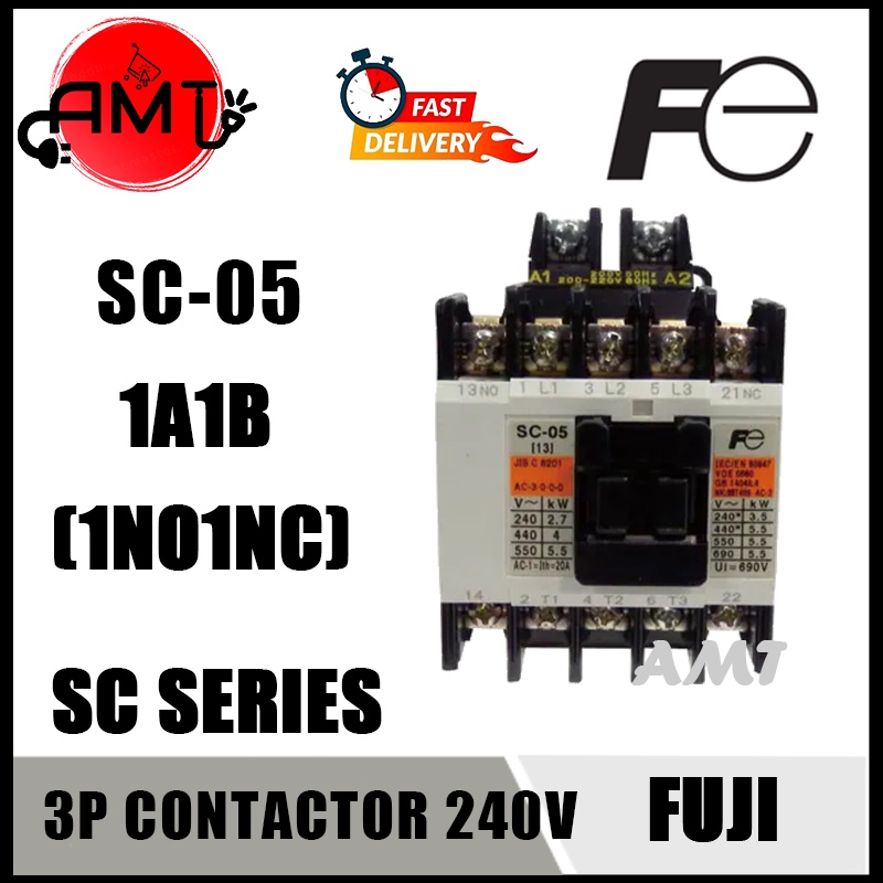 FUJI SC-05 3P CONTACTOR 240V 5.5KW 5.5HP 13A | Shopee Malaysia