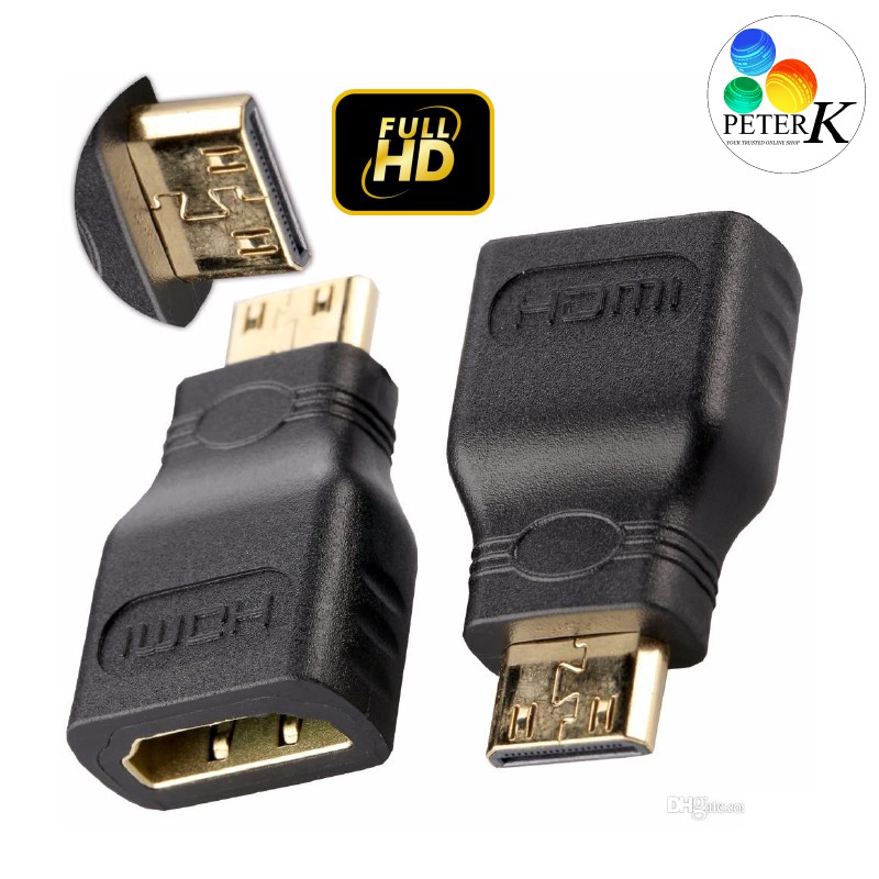 Mini HDMI Type C Male to HDMI Female Connector Adapter Head | Shopee ...