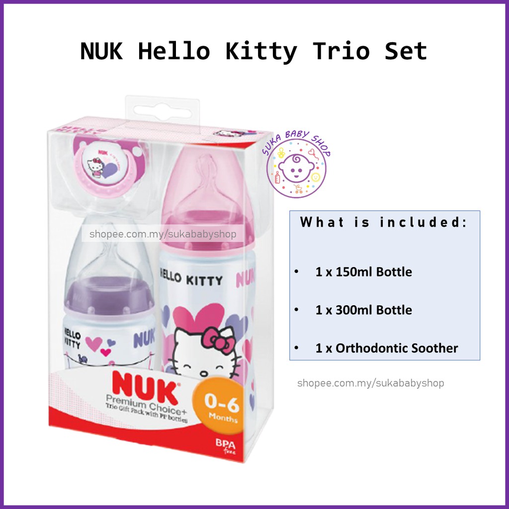NUK Premium Choice+ Trio Gift Pack Hello Kitty (0-6m) | Shopee Malaysia