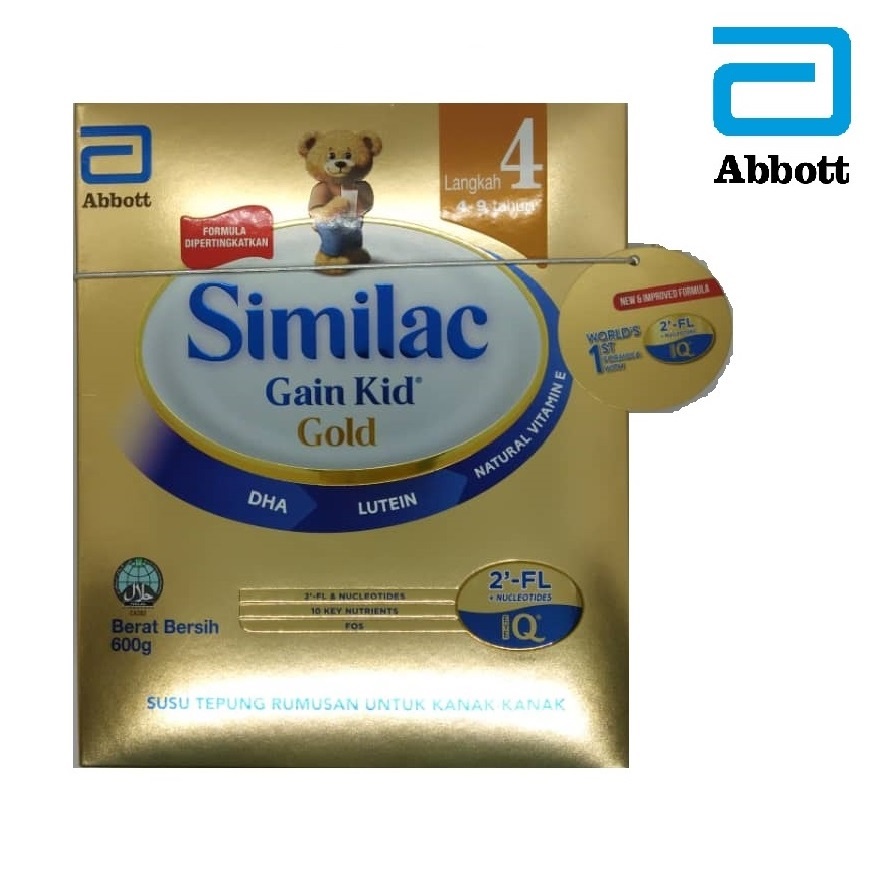 Similac Gain Kid Gold Milk Formula 600g Step 4 (4 - 9 Years Old ...