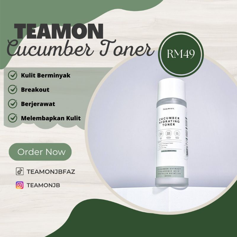 TEAMON CUCUMBER HYDRATING TONER - Breakout, Jerawat pasir, acne,kulit ...
