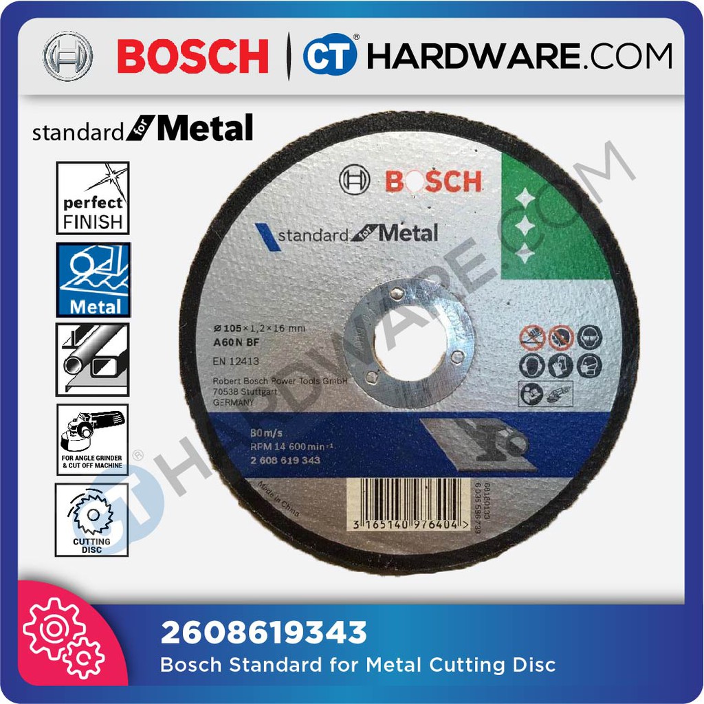 BOSCH 4" METAL CUTTING DISC 105mm x 1.2mm x 16mm FOR STANDARD METAL ...