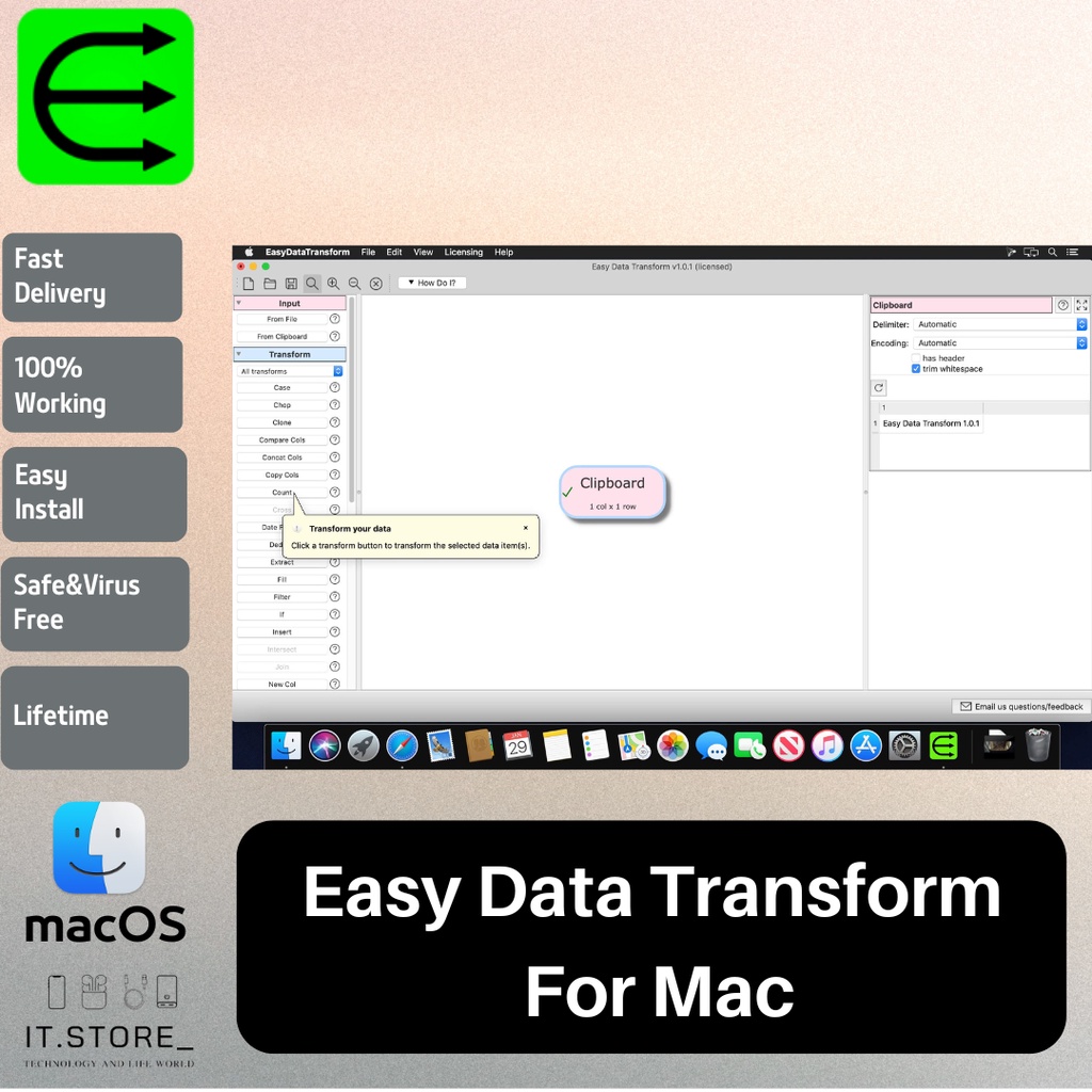 Easy Data Transform Lifetime for Intel and M1 Chip Apple Silicone MacOs ...