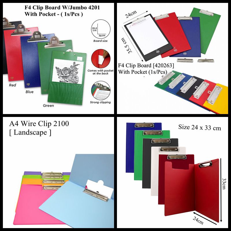File Folder A4/F4 Size Clipboard Document Organizer Storage Horizontal ...