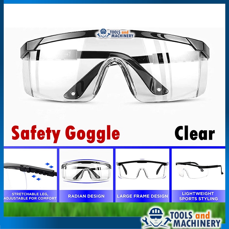 Cermin Mata Keselamatan Mesin Rumput (Black Safety Glasses Spectacles ...