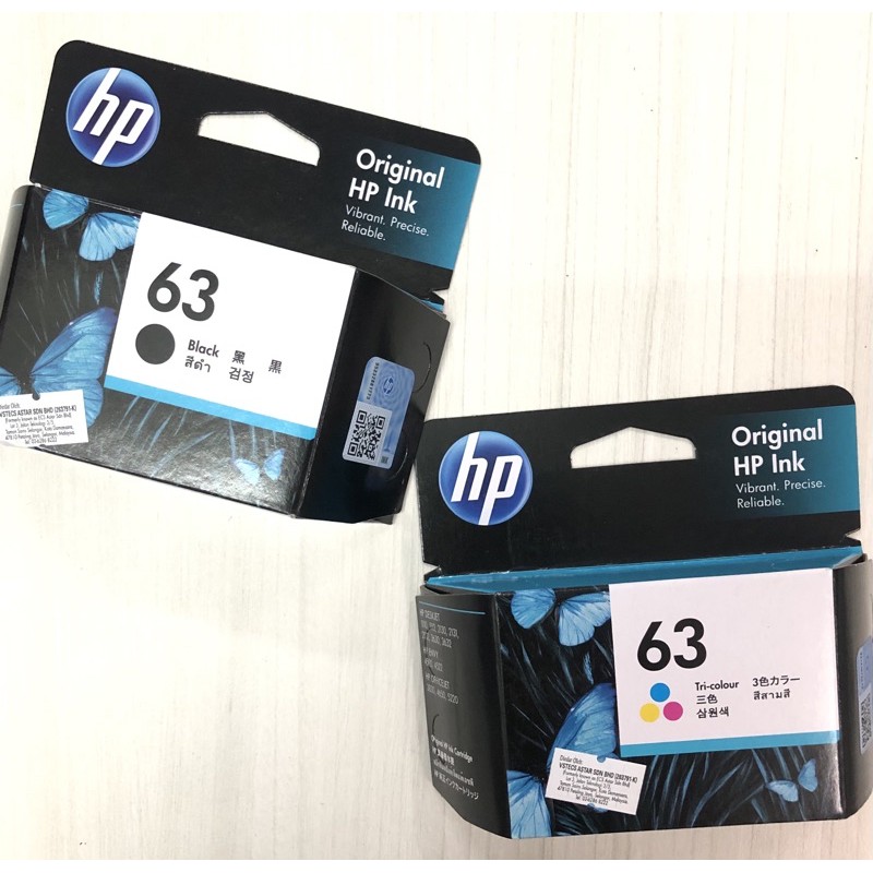 HP 63 / F6U62AA BLACK/ TRI COLOR ORIGINAL | Shopee Malaysia