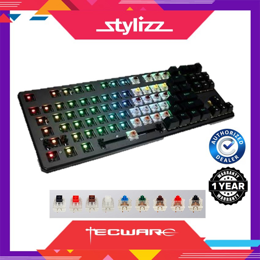 TECWARE PHANTOM ELITE TKL RGB LED MECHANICAL GAMING KEYBOARD 87 KEYS ...