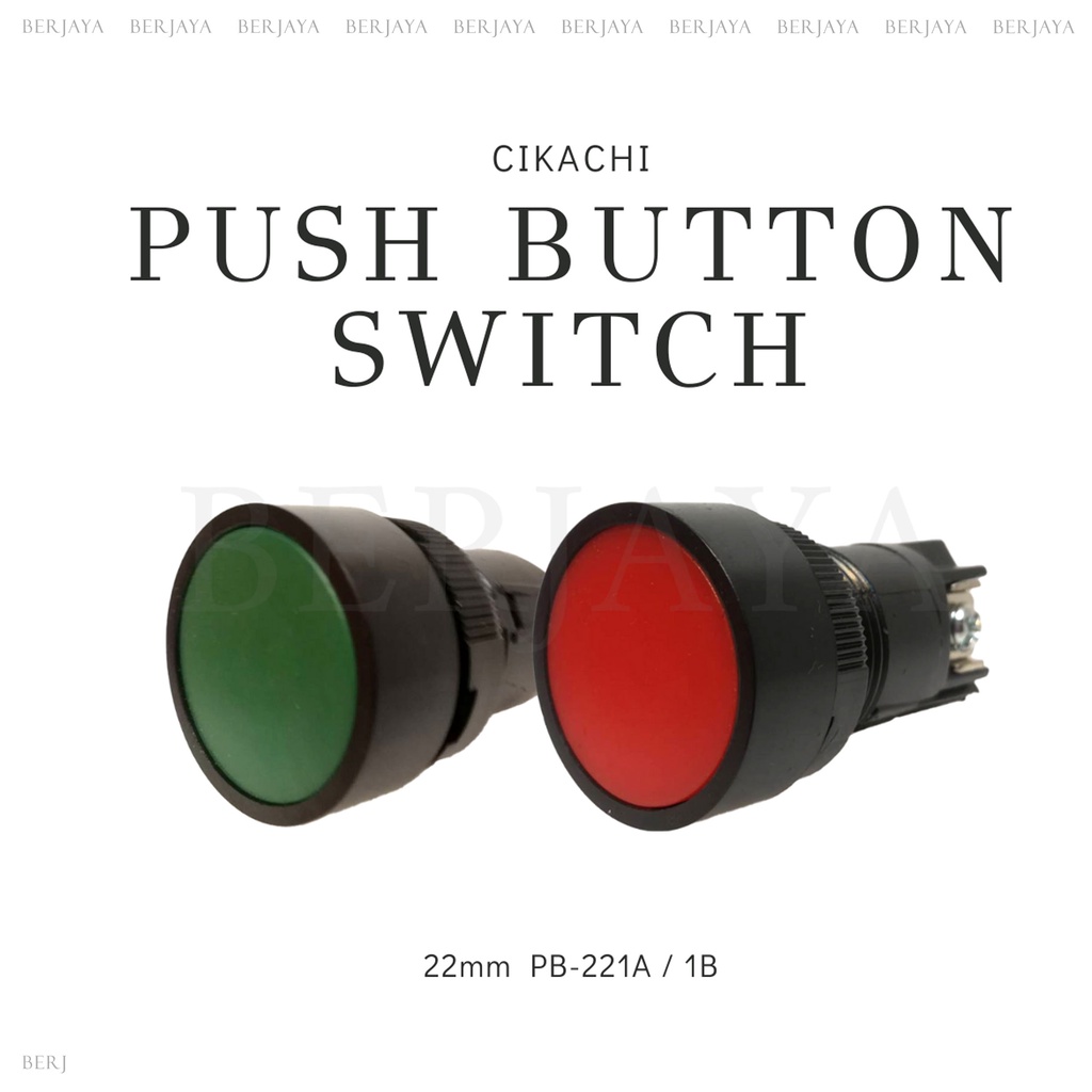 Cikachi 22mm Flat Head Push Button Switch PB-221A/1B 2 Terminal ...
