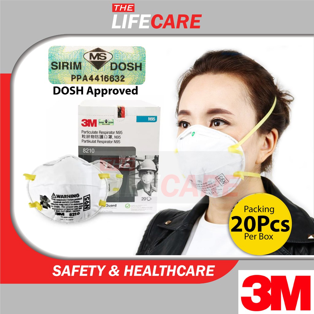 Wholesale GENUINE 3M 8210 N95 Mask SIRIM DOSH Approved READY STOCK ...