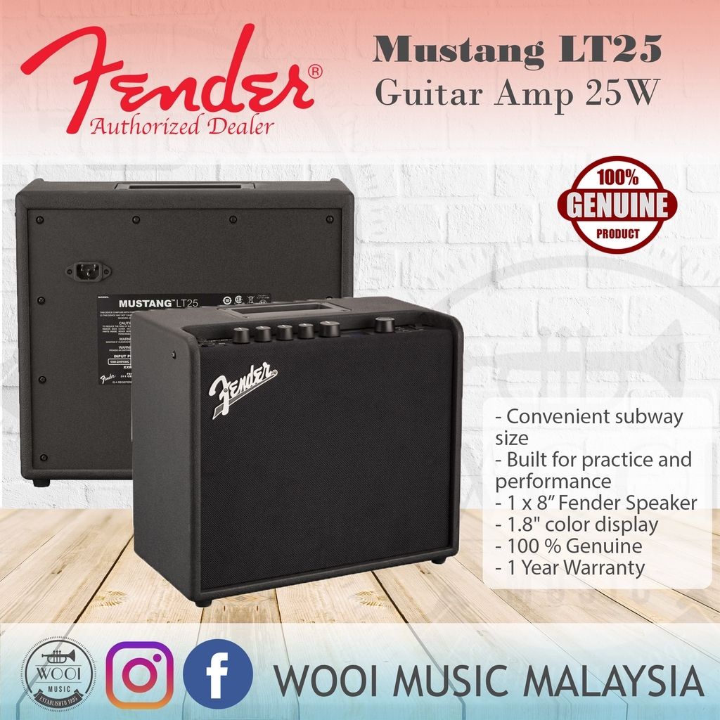 Fender Mustang LT25 Electric Guitar Combo Amp / Guitar Amplifier 1x8 ...