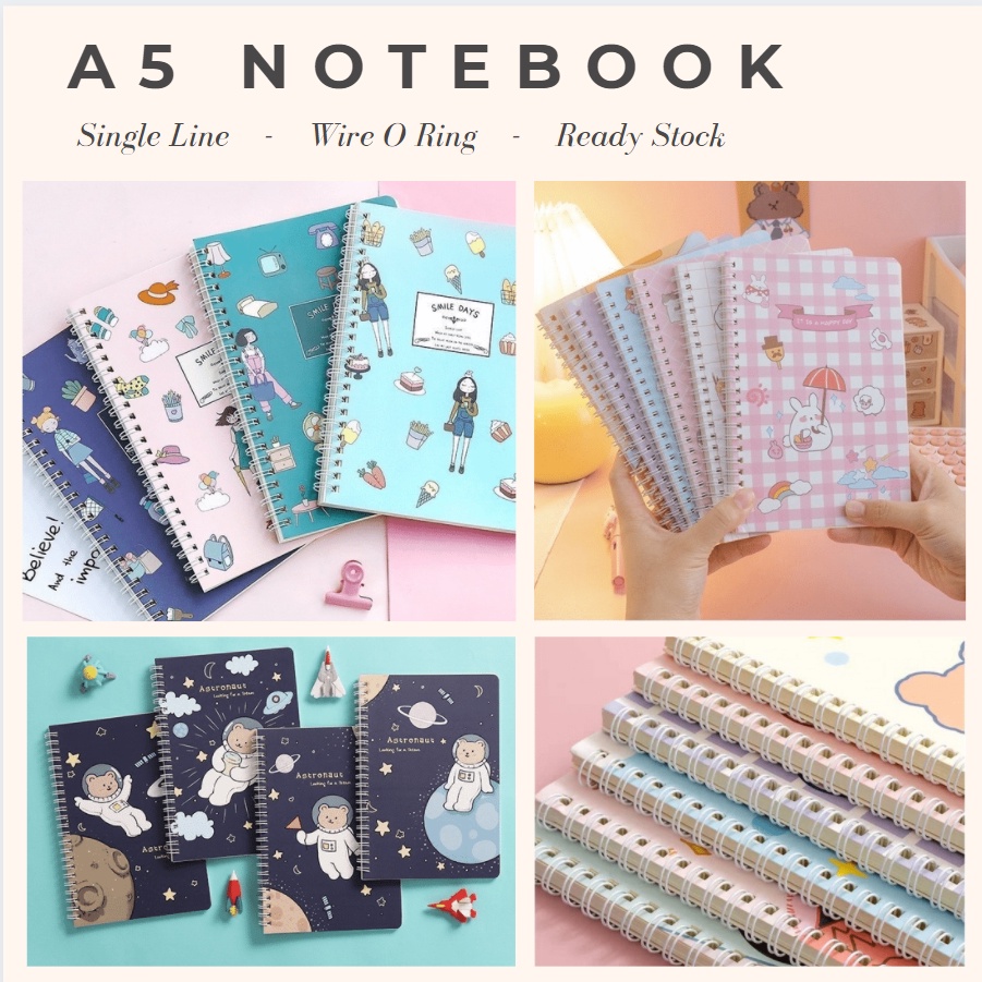 A5 wire o ring book book single line notebook cute fancy notebook smile ...