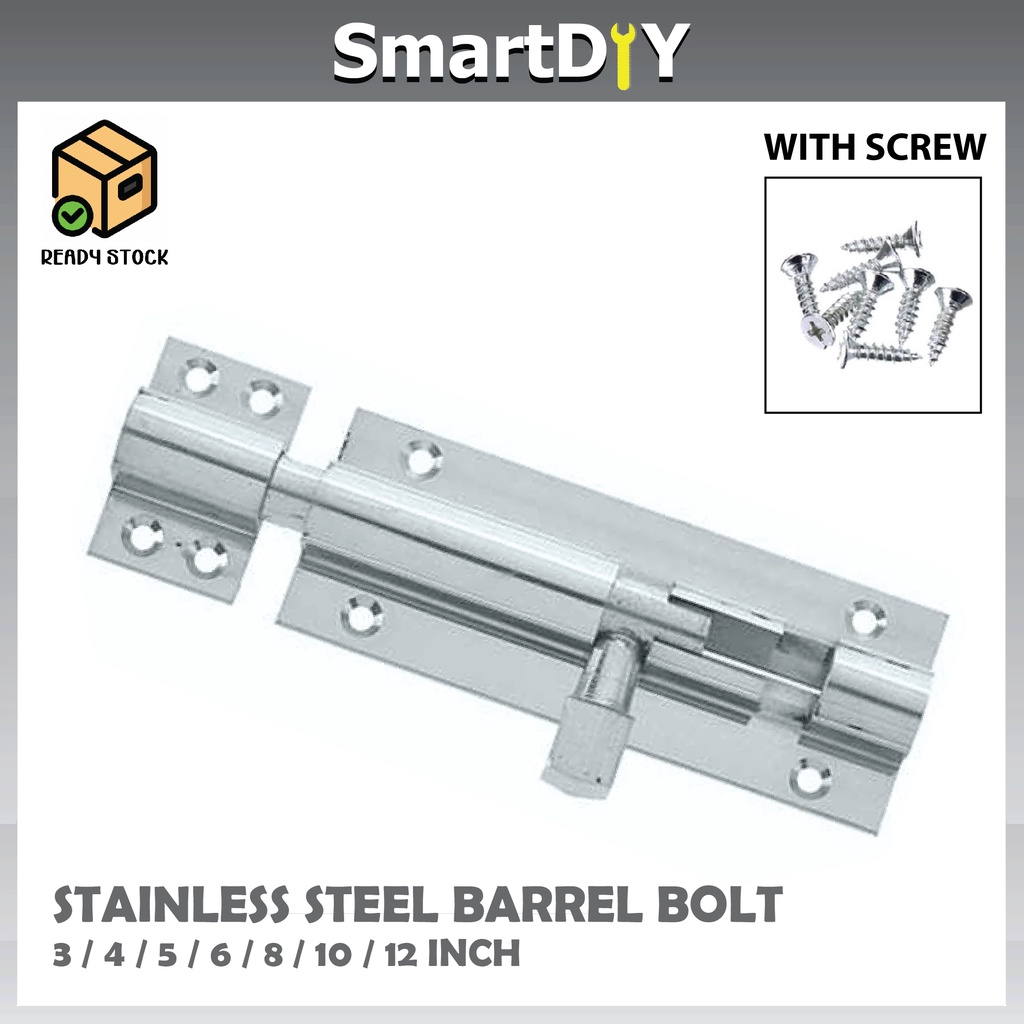 Stainless Steel Door Bolt Latch Lock Tower Bolt - Chrome | Shopee Malaysia