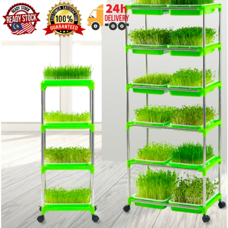 ⭐Hydroponic Vegetable Seedling Trolley/Trolley Movable Rack for Sprout ...