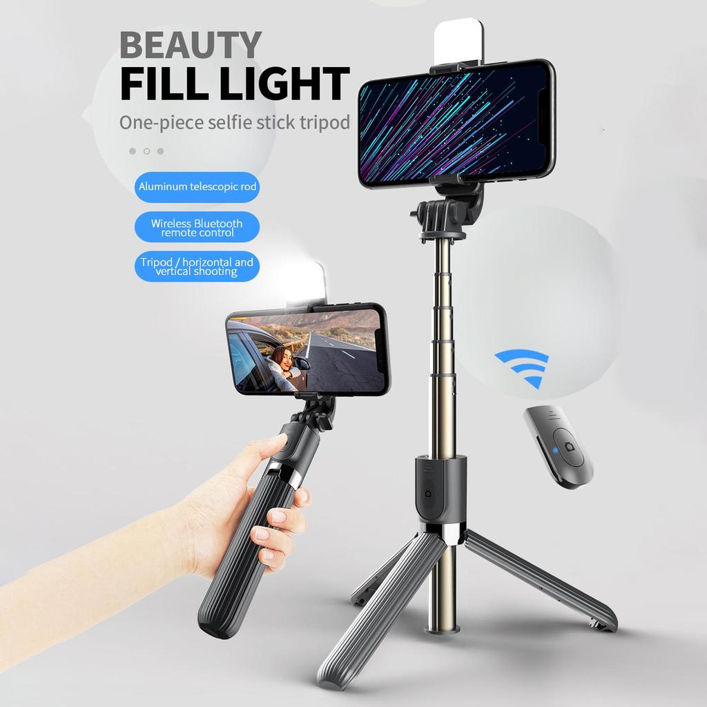360° Rotate 3 In 1 Bluetooth Selfie Stick Monopod Tripod Remote Control