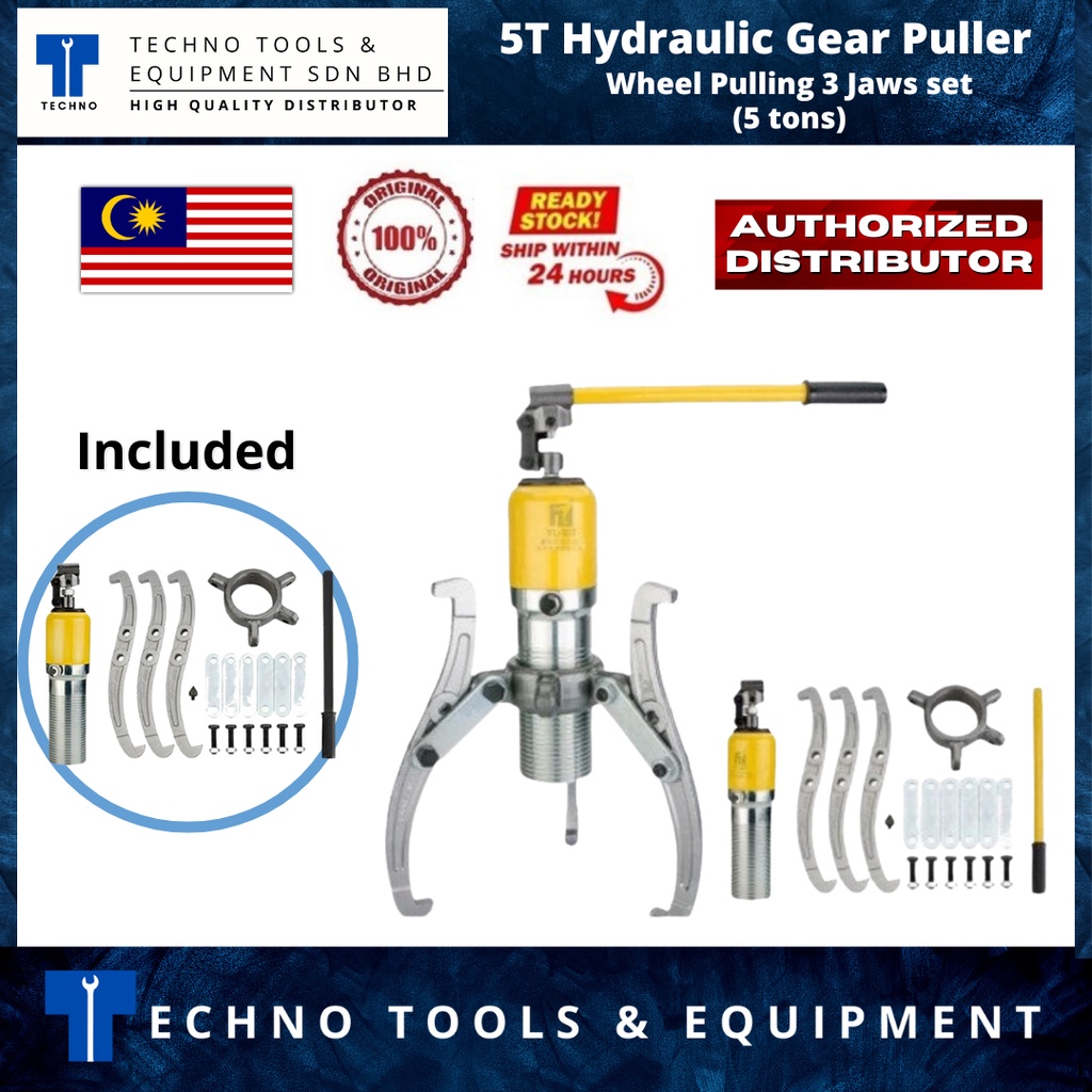 5 Tons Hydraulic Gear Puller Bearing Wheel Pulling 3 Jaws Set | Shopee ...