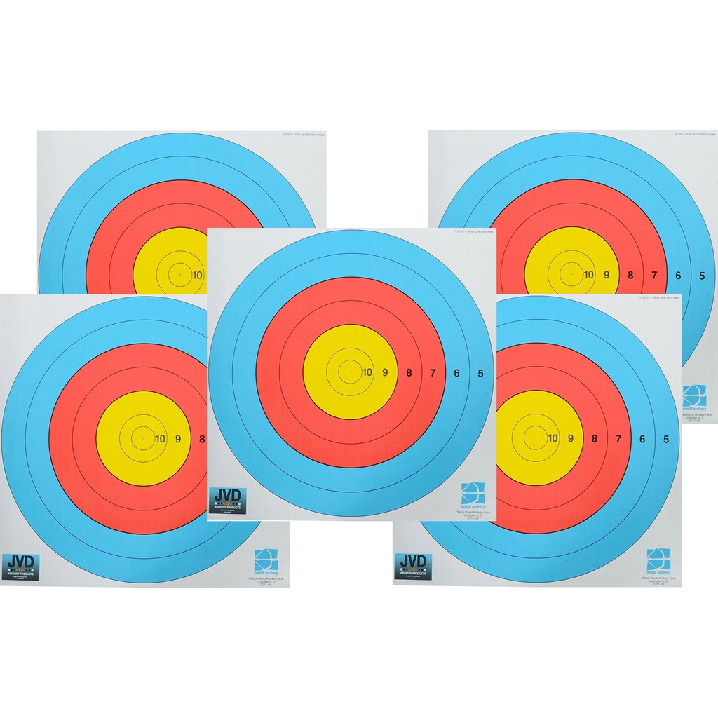 5 Pieces JVD World Archery Centre 6 Ring Target Paper(10 to 5 Zone With ...