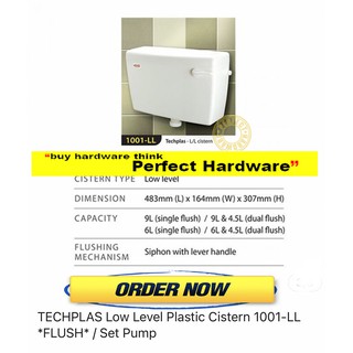 TECHPLAS LOW LEVEL CISTERN & HIGH LEVEL CISTERN /PAM TANDAS JAMBAN ...