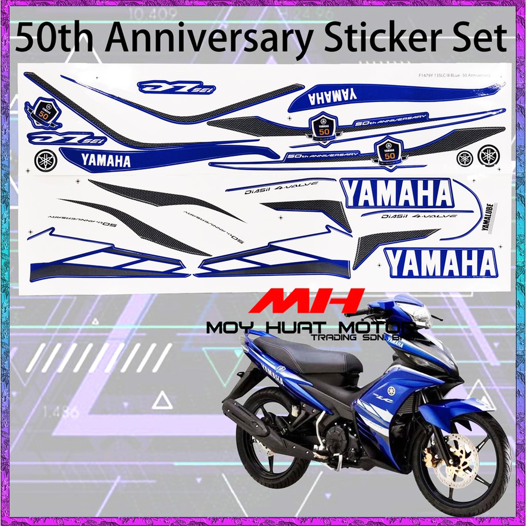 YAMAHA LC135 STICKER SET / EXCITER 135LC 50th ANNIVERSARY / MORITAKA STICKER / YAMAHA STICKER ...