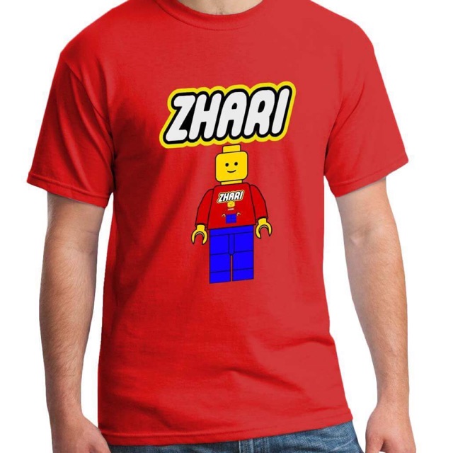 LEGO Tshirt customize LEGO birthday Theme party baju LEGO family ...