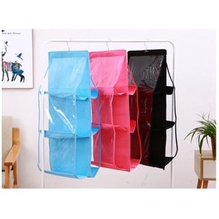 Rak Bag 6 Poket Gantung Simpan Beg Tangan Dompet Besar Cegah Habuk ...