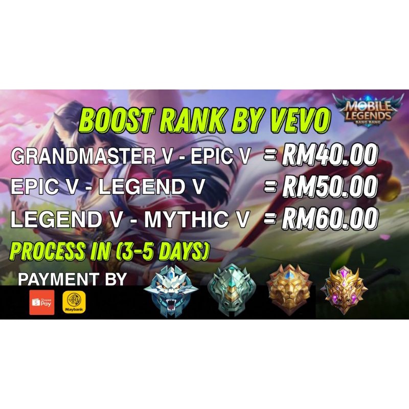 Mobile Legends Boost Rank Push Rank Push Account MURAHHH | Shopee Malaysia