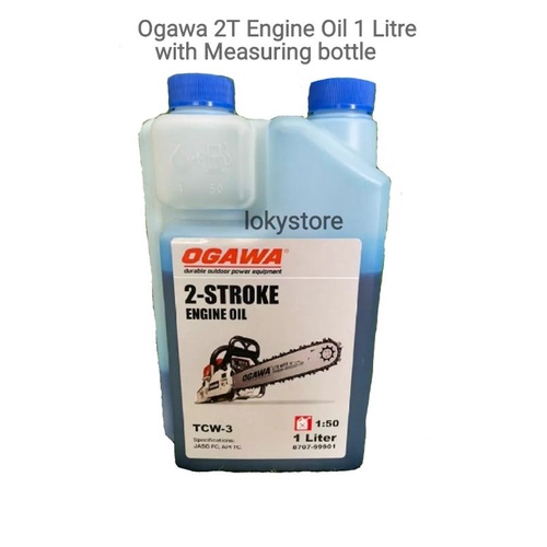OGAWA Lubricant 2T Engine Oil TCW-3 1 Litre with Measuring Bottle ...